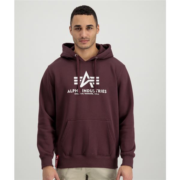 Alpha Industries Basic Hoodie deep maroon, M | Pilot Shop
